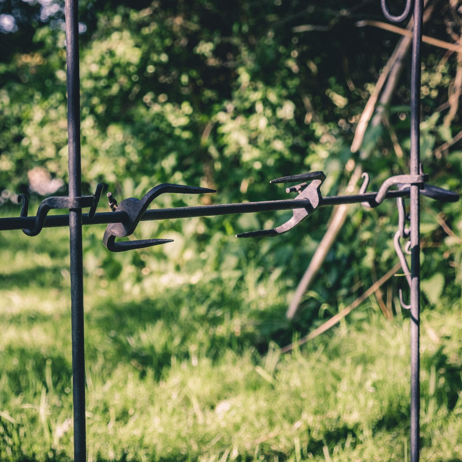 Hand Forged Spit Kit for Campfire Tripod – Gate Foot Forge